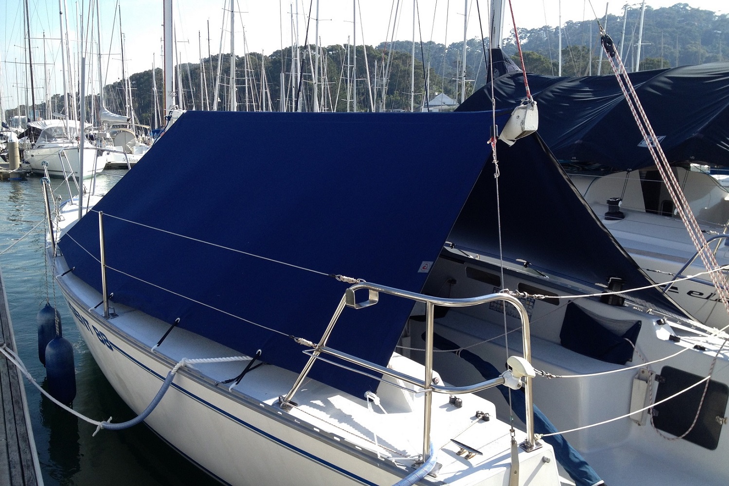 Overall boat protection cover and boom tent in Sydney